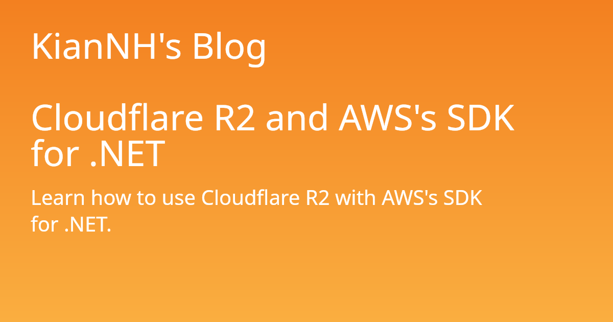 Cloudflare R2 and AWS's SDK for .NET